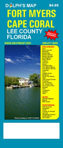 Ft. Myers/Cape Coral - Lee County Fold Map | Dolph Map Company
