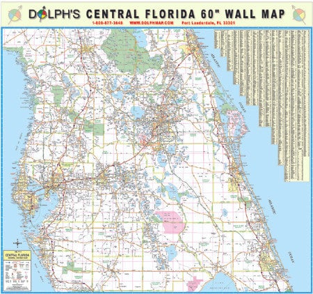 Central Florida 60" Wall Map | Dolph Map Company