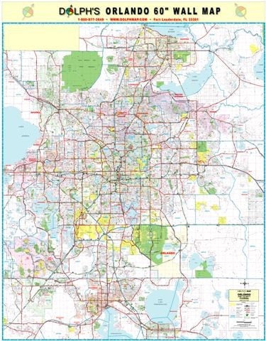 Orlando 60" Wall Map | Dolph Map Company