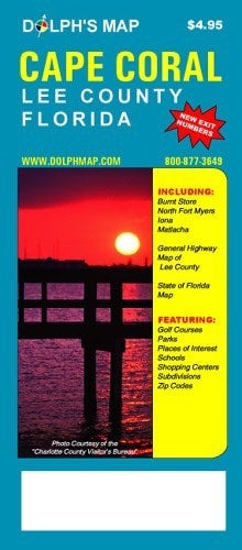 Cape Coral - Lee County Fold Map | Dolph Map Company