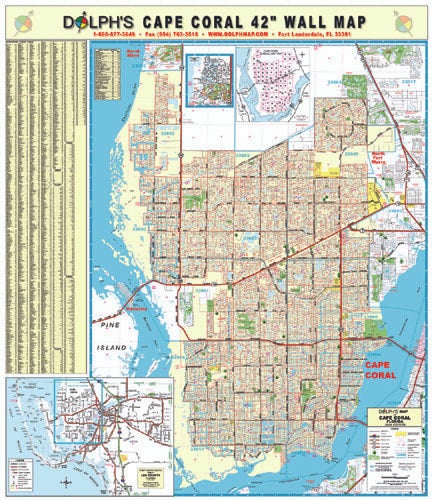 Cape Coral 42" Wall Map -2025 | Dolph Map Company