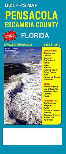 Pensacola - Escambia County Fold Map | Dolph Map Company