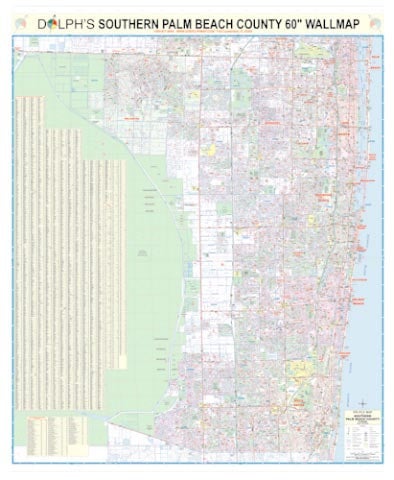 South Palm Beach County 60" Wall Map | Dolph Map Company