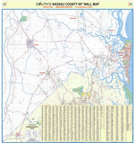 Nassau County 60" Wall Map | Dolph Map Company