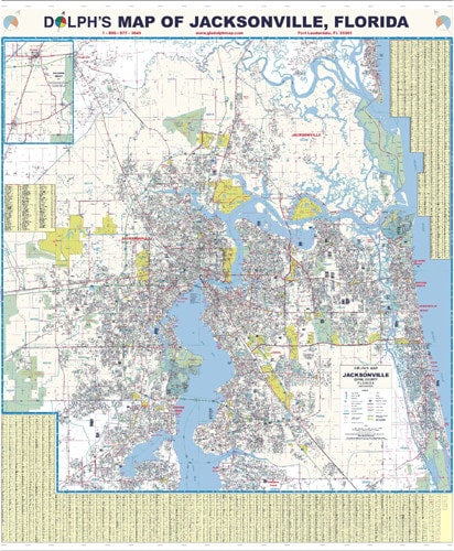 Jacksonville 60" Wall Map | Dolph Map Company