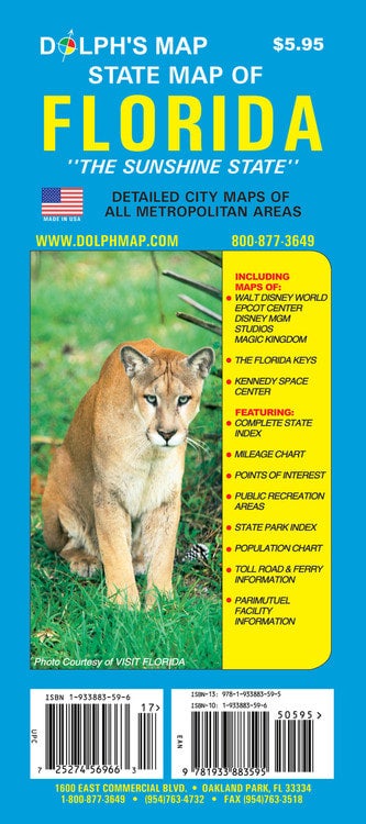 Florida State Fold Map | Dolph Map Company